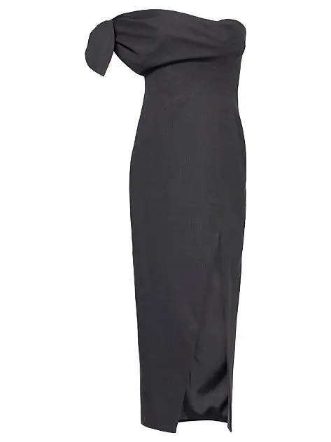 Givenchy Bustier Wool Midi Dress - Grey Mix