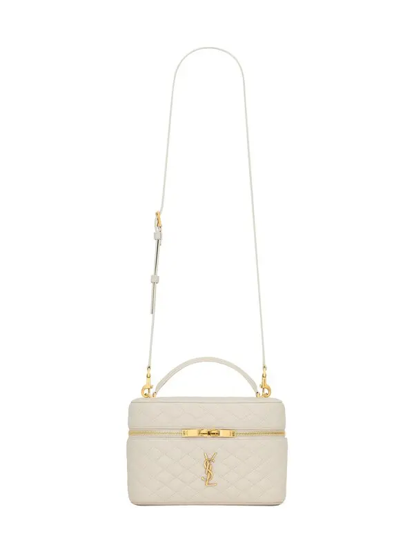 Saint Laurent Gaby Vanity Large In Lambskin - White
