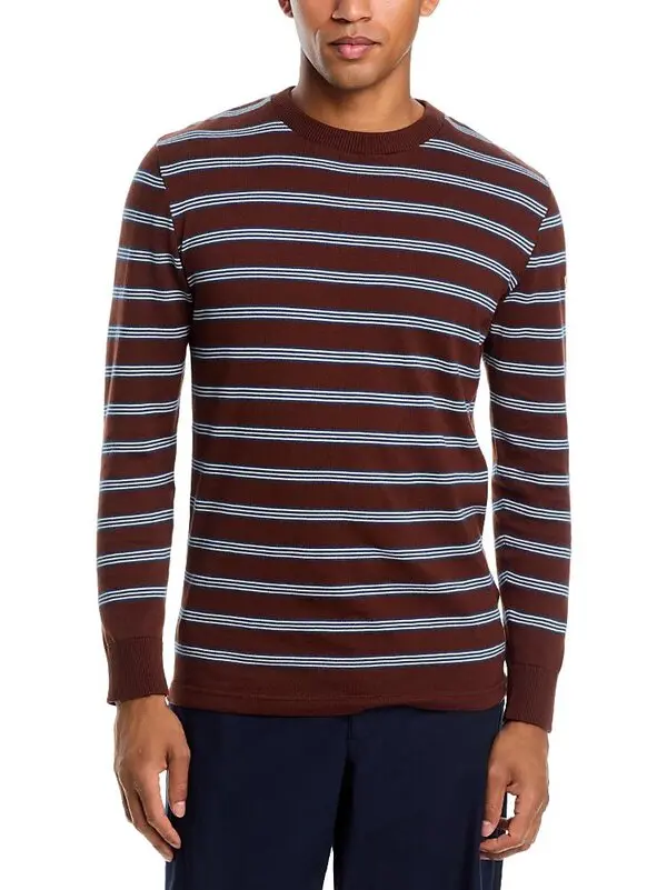 Moncler Striped Crewneck Sweater - Burgundy