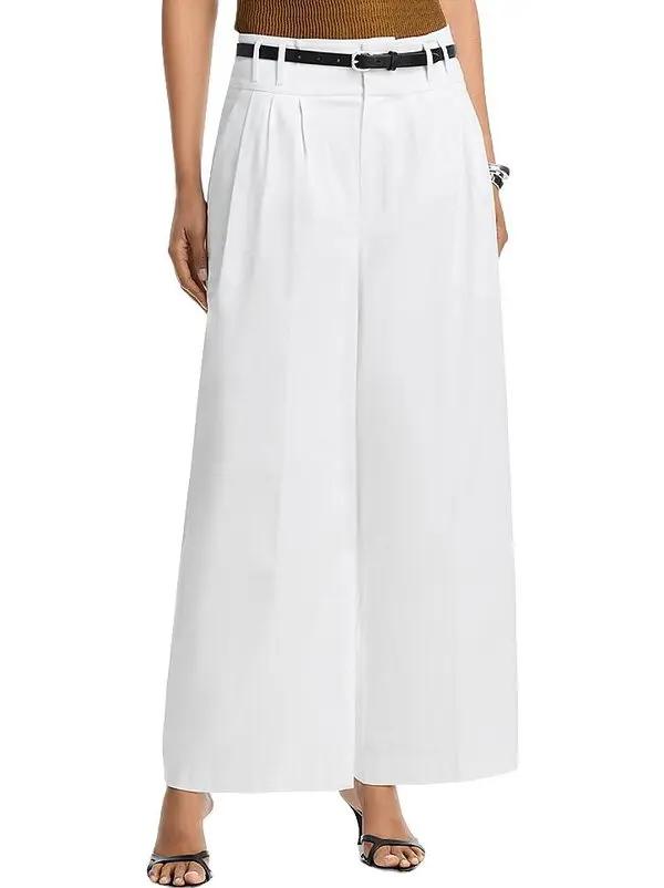 Altuzarra Pleated Wide Leg Pants - Optic White