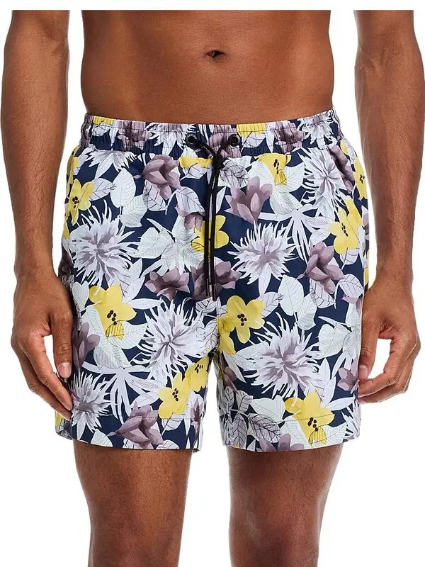 Hugo Calala Floral Swim Shorts - Open Yellow