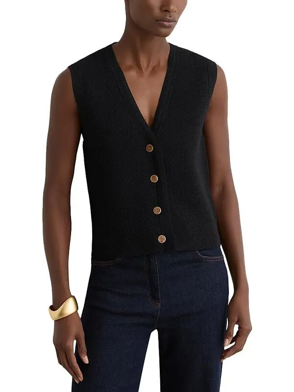REISS Ria Waistcoat - Navy