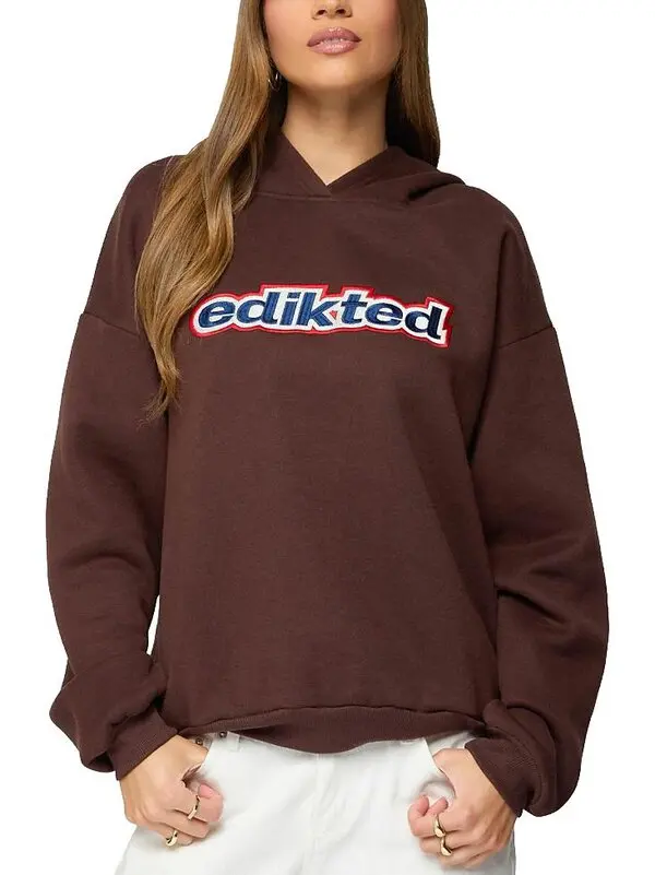 EDIKTED Sweet Treat Oversized Hoodie - Brown