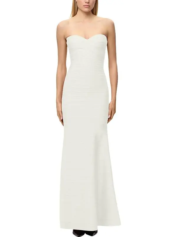 Herve Leger Strapless Gown - Alabaster