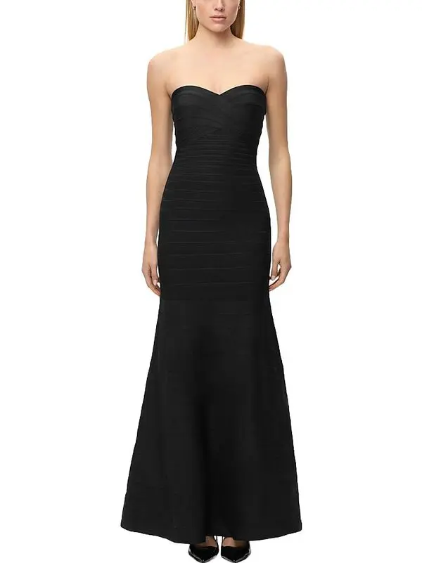 Herve Leger The Sara Strapless Gown - Black