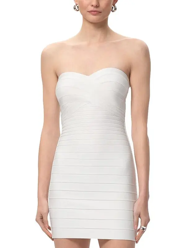 Herve Leger Strapless Mini Dress - Alabaster