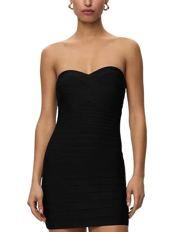 Herve Leger The Isla Strapless Dress - Black
