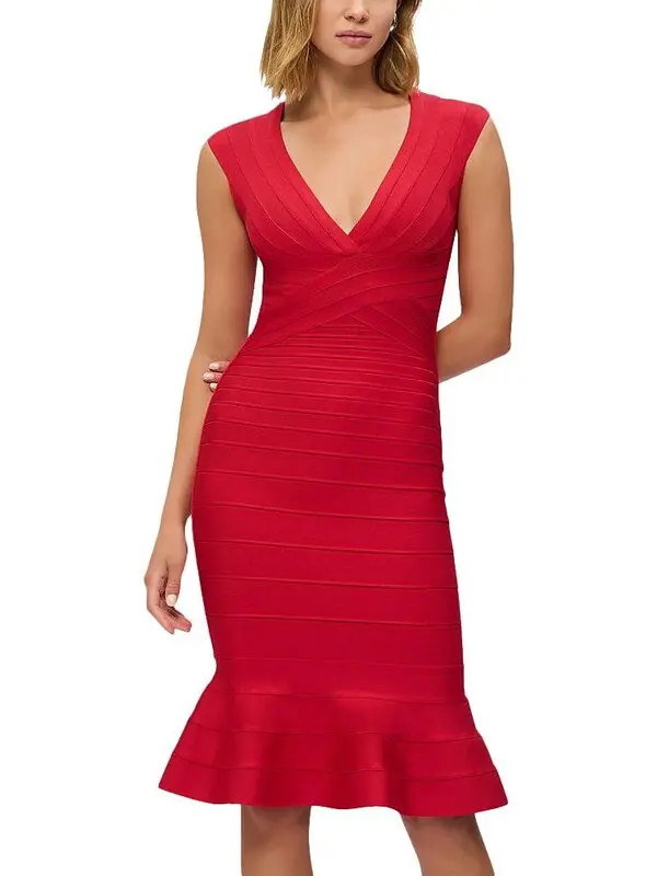 Herve Leger The Sophie Dress - Lipstick Red