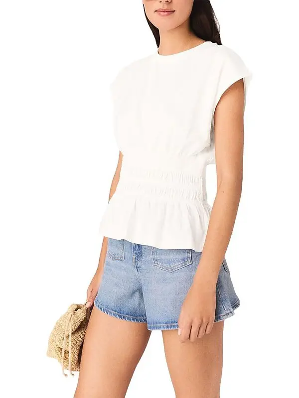 Maje Fitted Pleated Tee - White