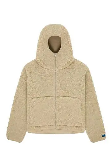 SP5DER Teddy Fleece Zip Up Jacket - Tan