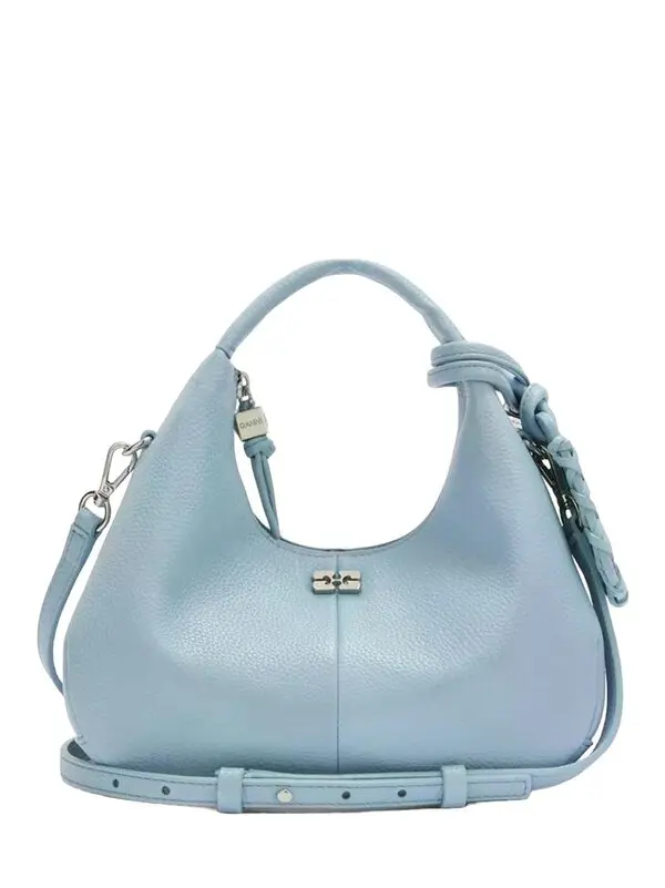 GANNI Logo Plaque Tote Bag - Blue