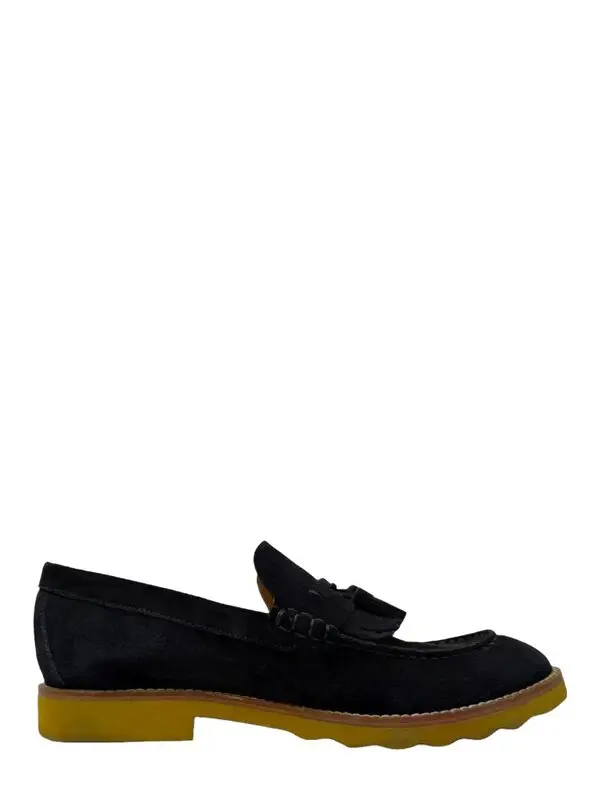 LOUIS VUITTON Suede Tassel Slip-on Loafers - Black