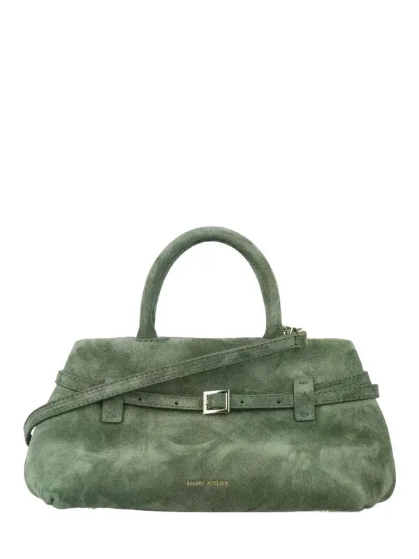Manu Atelier 25 Le Cambon Suede Tote Bag - Green
