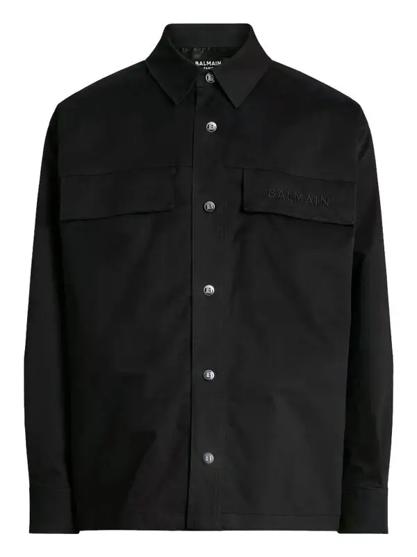 Balmain Cotton Blend Windbreaker Jacket - Black
