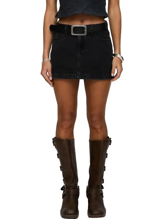 Princess Polly Denim Miniskirt - Black
