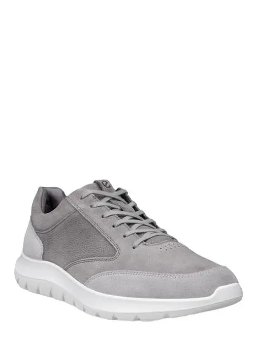 Ecco City Stride Leather Lace-up Sneakers - Wild Dove/steel