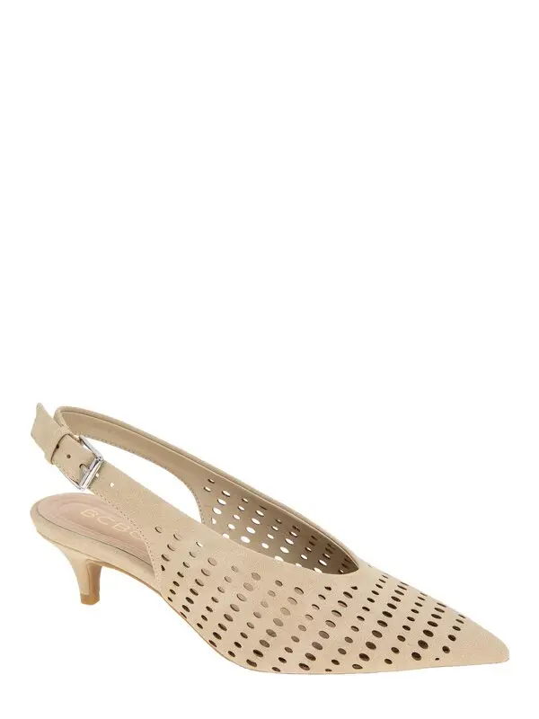 Bcbgmaxazria Pawnee Slingback Kitten Heel Pumps - Ivory Cream