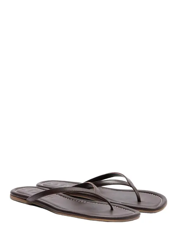 Staud Freja Leather Thong Sandals - Brown