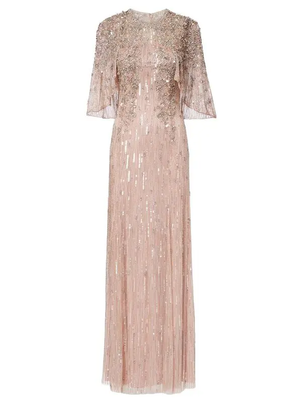 Jenny Packham Astra Embellished Gown - Pink