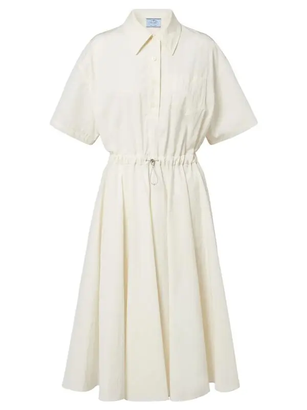 Prada Cotton-blend Polo Dress - White