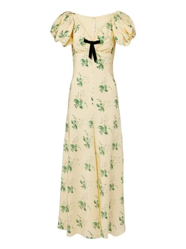 RODARTE Floral Silk Crêpe Gown - Yellow