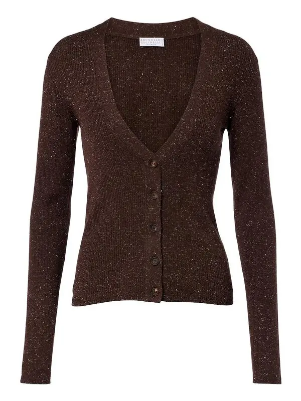 Brunello Cucinelli Ribbed-knit Cardigan - Brown