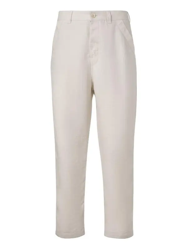 Brunello Cucinelli Linen Straight Leg Pants - Beige