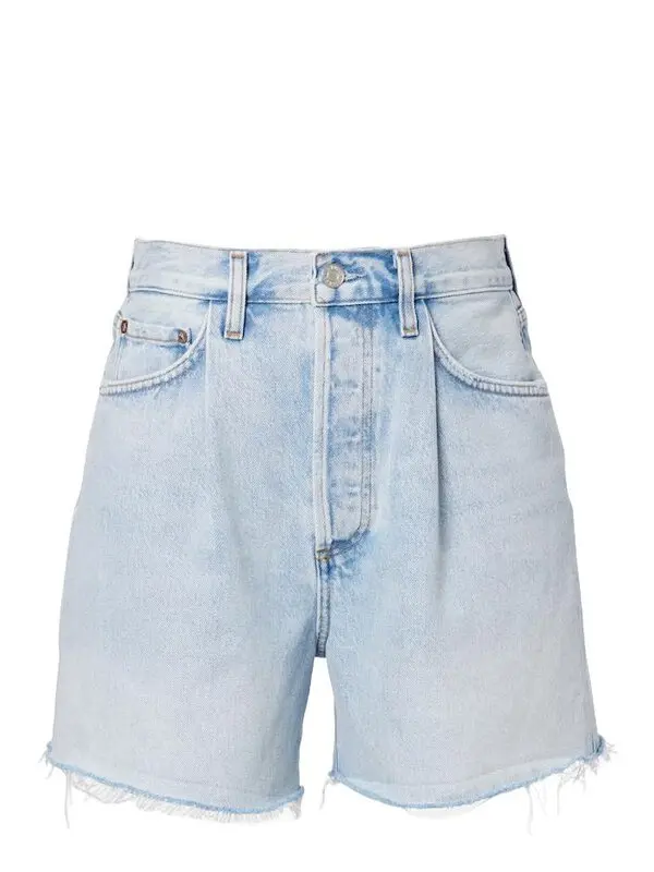 AGOLDE Rhoda Frayed Denim Shorts - Blue