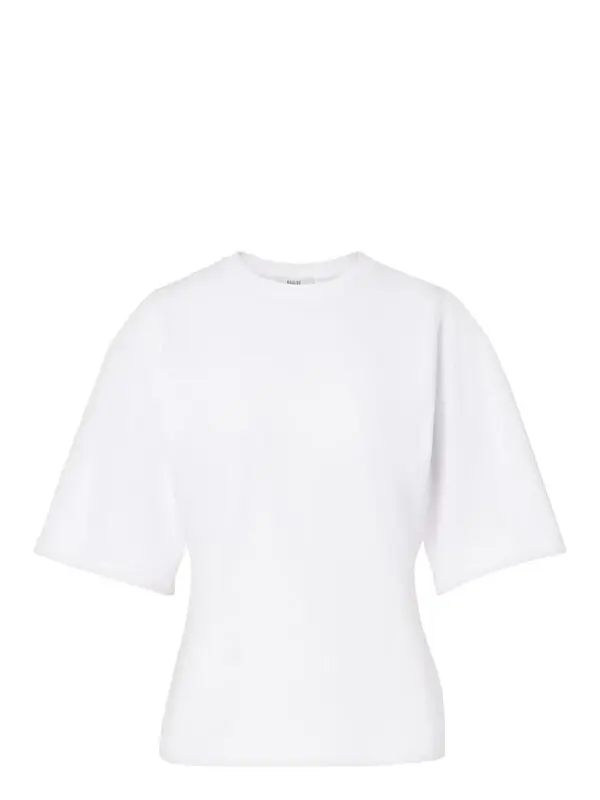 AGOLDE Storey Gathered Cotton Jersey T-shirt - White