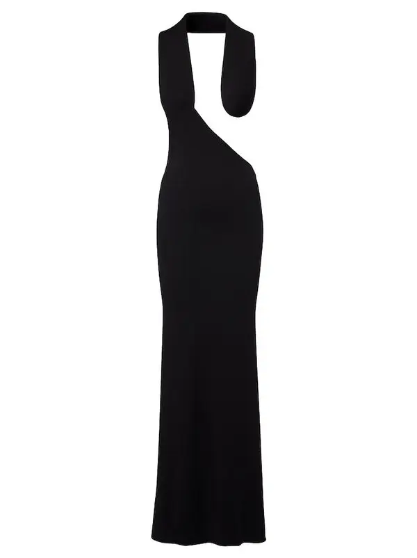 TOM FORD Asymmetric Jersey Gown - Black