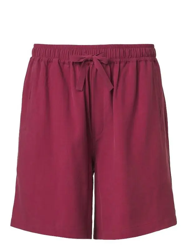 SAMAN AMEL Silk Shorts - Burgundy