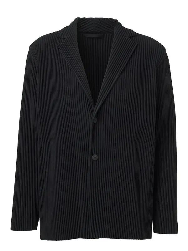 Issey Miyake Homme Plissé Pleated Blazer - Black