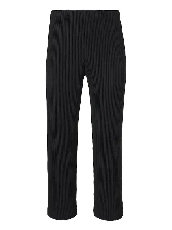 Issey Miyake Homme Plissé Basics Pleated Straight Pants - Black