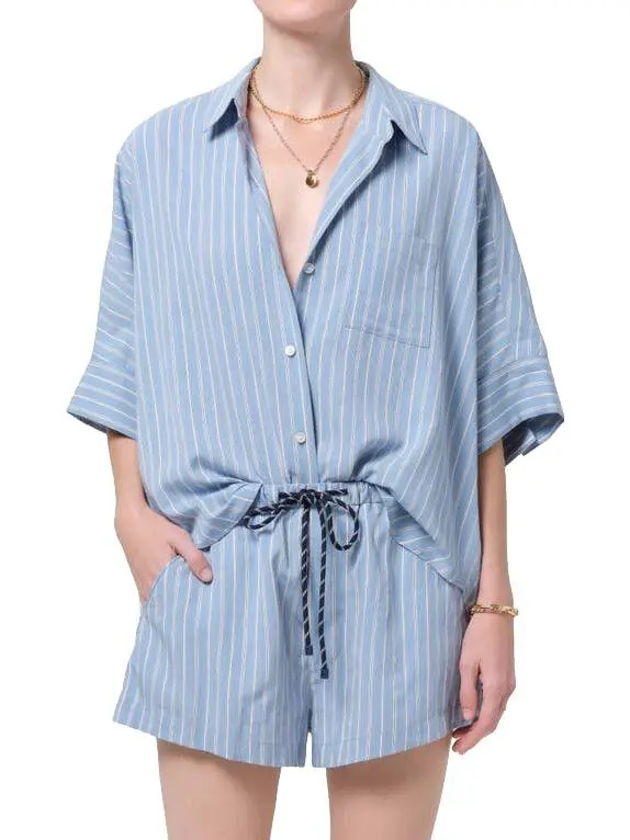 Citizens Of Humanity Claire Stripe Origami Button-up Shirt - Capri Stripe