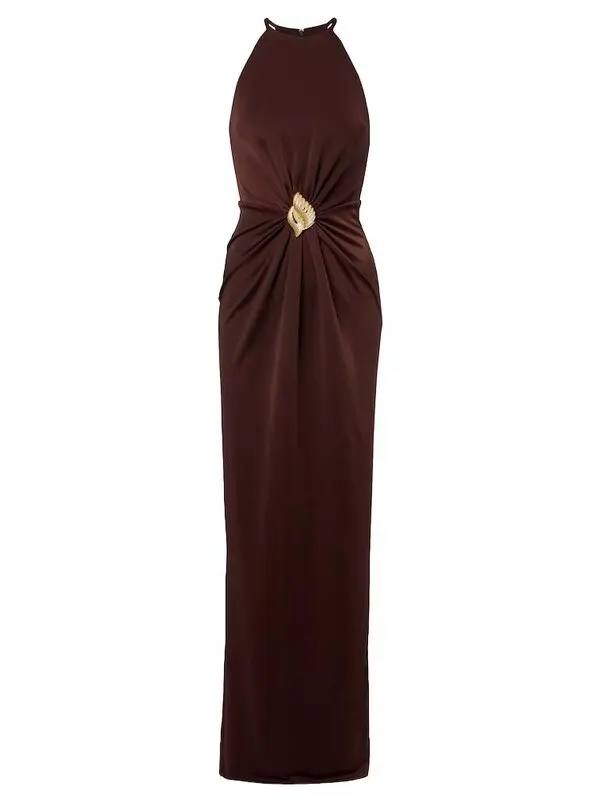 Rebecca Vallance Isla Halterneck Maxi Dress - Brown