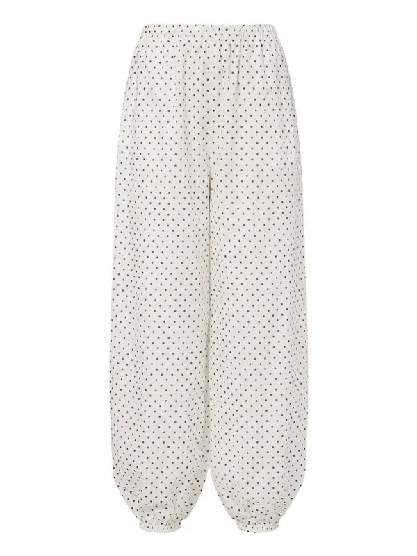 Posse Evie Polka-dot Balloon Pants - White