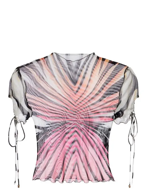 Roberto Cavalli Printed Mesh Top - Multicoloured