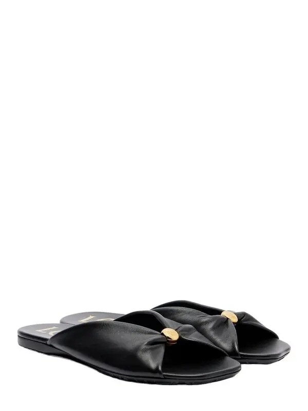 Loewe Pebble Leather Slides - Black