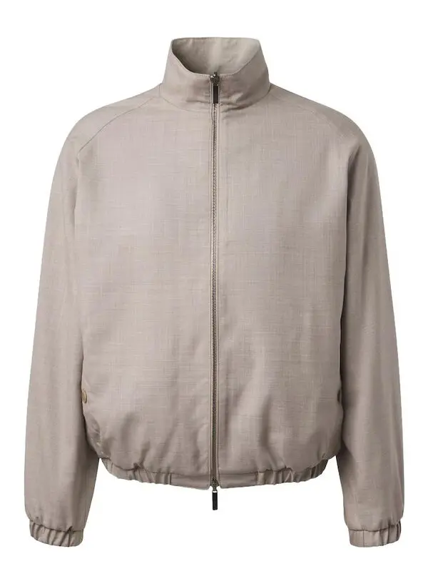 STOFFA Reversible Wool Bomber Jacket - Beige