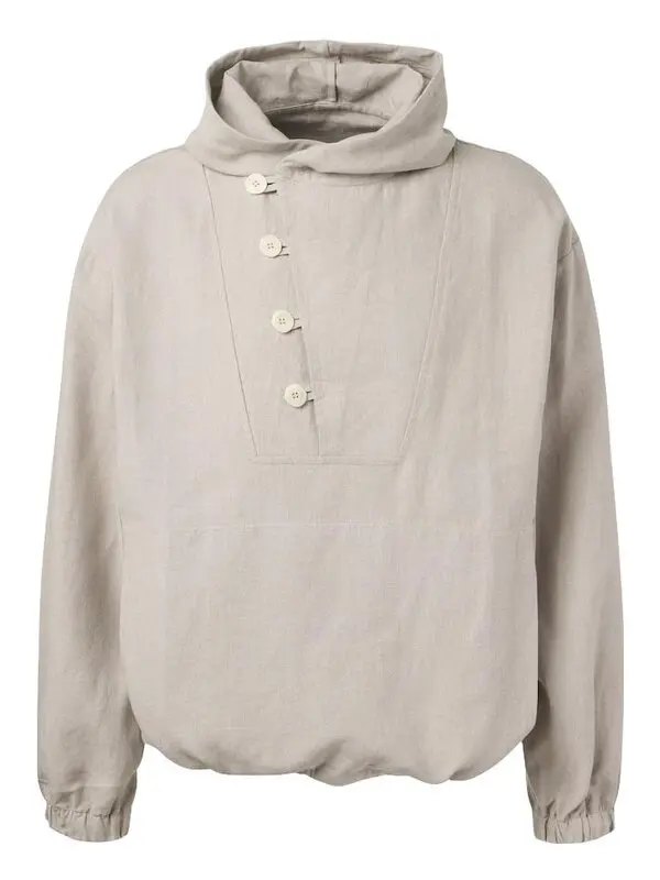 STOFFA Hooded Linen Jacket - Beige