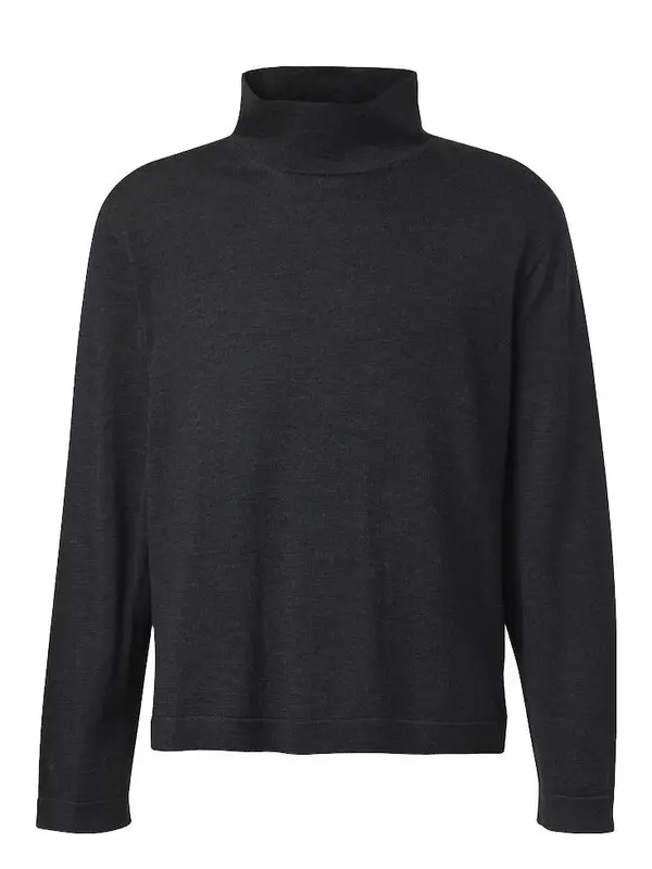 STOFFA Wool And Silk Turtleneck Sweater - Grey