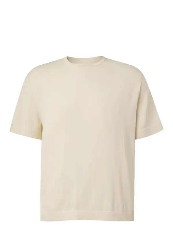 STOFFA Cotton Crewneck Sweater Ivory - White
