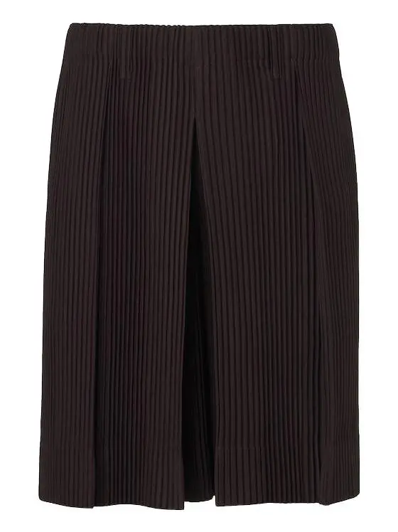 Issey Miyake Tailored Pleats Bermuda Shorts - Brown