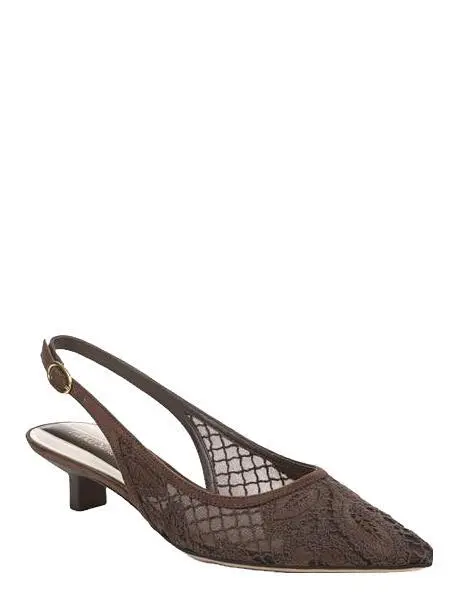 Franco Sarto Pura Slingback Pointed Toe Kitten Heel Pump - Brown