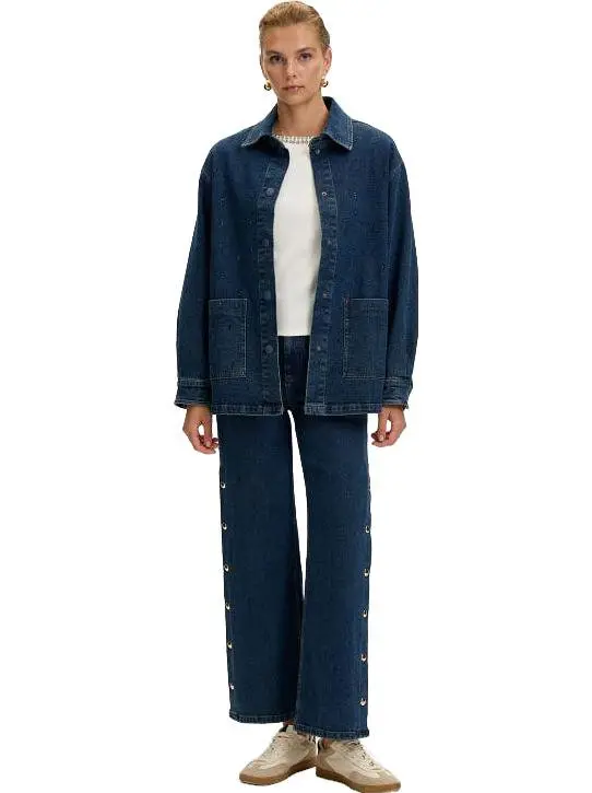 EXQUISE Jazmyne Embellished Denim Jacket - Indigo