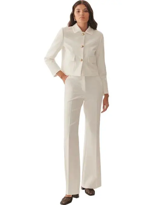 EXQUISE Catalina Classic High-waist Flare Trousers - White