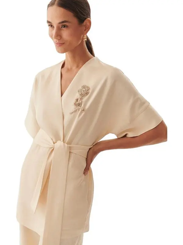 EXQUISE Ophelia Caftan Jacket - Beige