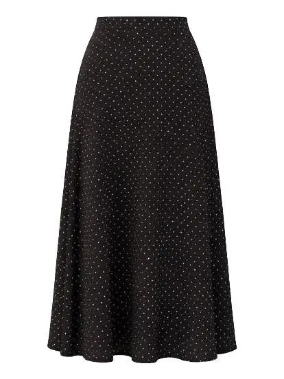 EXQUISE Stone Print Knit Midi Skirt - Black