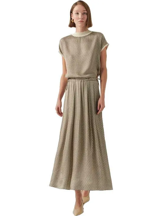 EXQUISE Dalia Midi Skirt - Beige