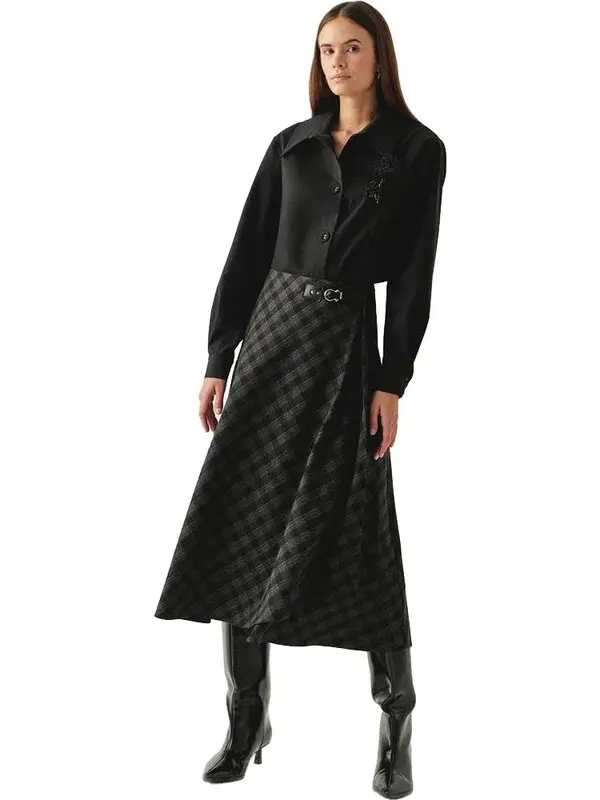 EXQUISE Scarlette A-line Skirt - Anthracite